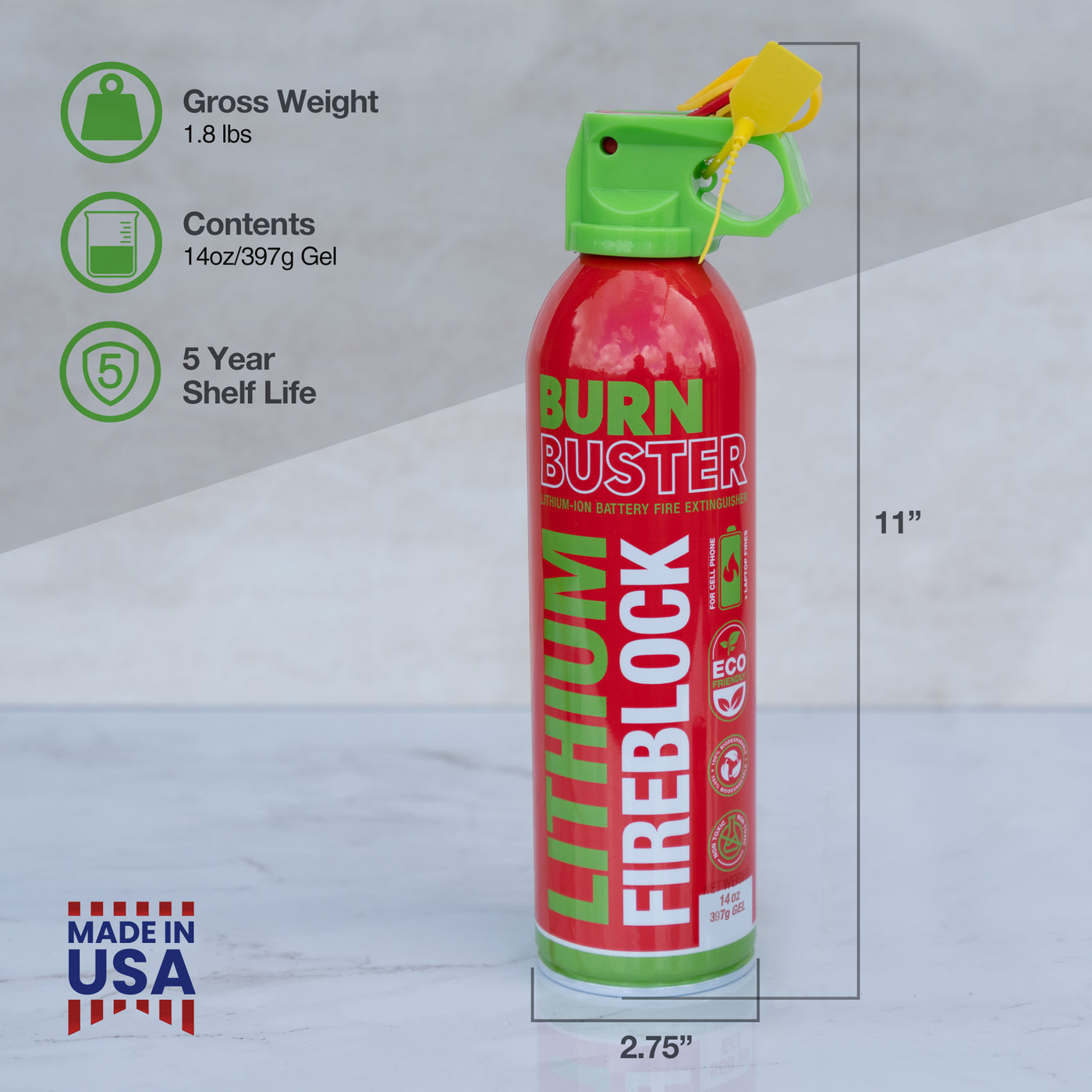 BurnBuster Lithium-Ion Fire Extinguisher